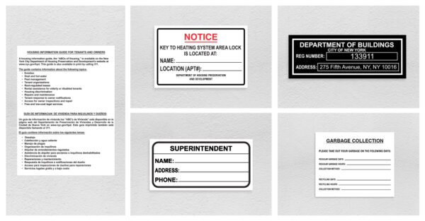 HPD Signs - NYC Housing Signs, Required Building signs Makers